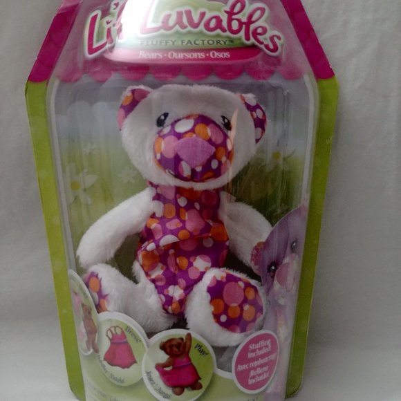 Lil Luvables | Toys | Lil Luvables Fluffy Factory Bears Pattern Motif ...